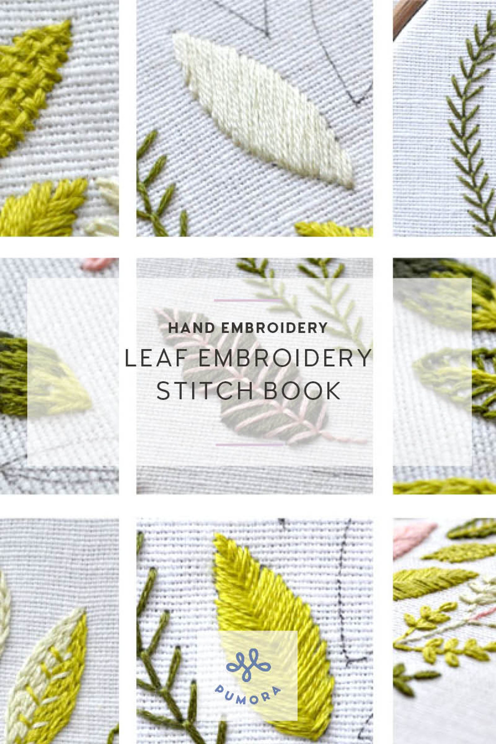 Modern Leaf Embroidery Pattern | Etsy