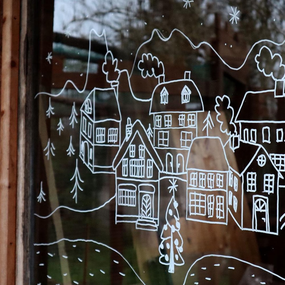 Winter Villages Chalk Marker Pen Template Pdf - Etsy