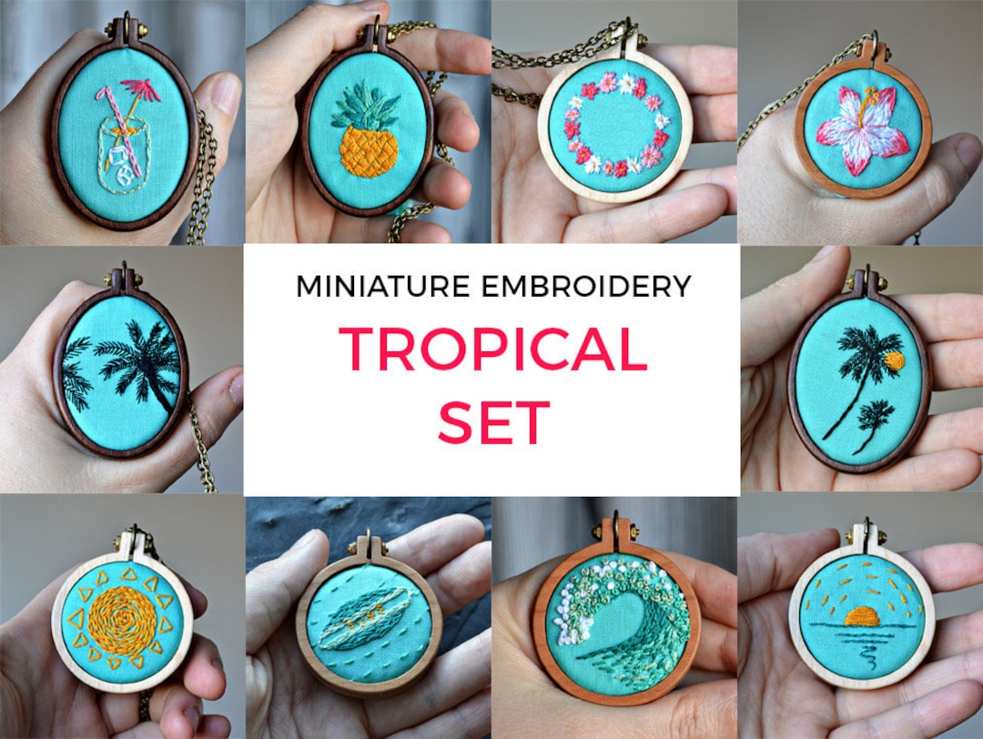 10 Mini Embroidery Pattern Bundle, Miniature Stitching, Easy Needlework ...