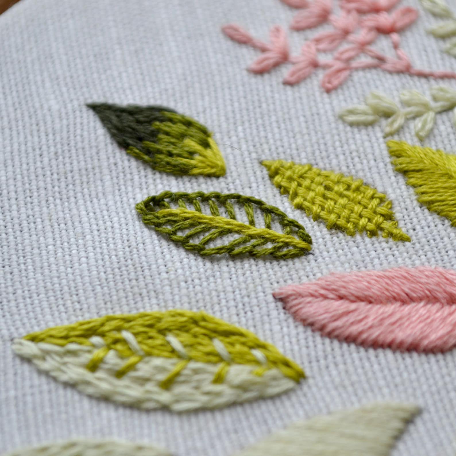Modern Leaf Embroidery Pattern - Etsy
