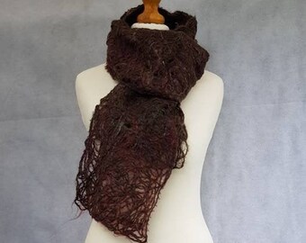 Brown Wool Scarf | Etsy