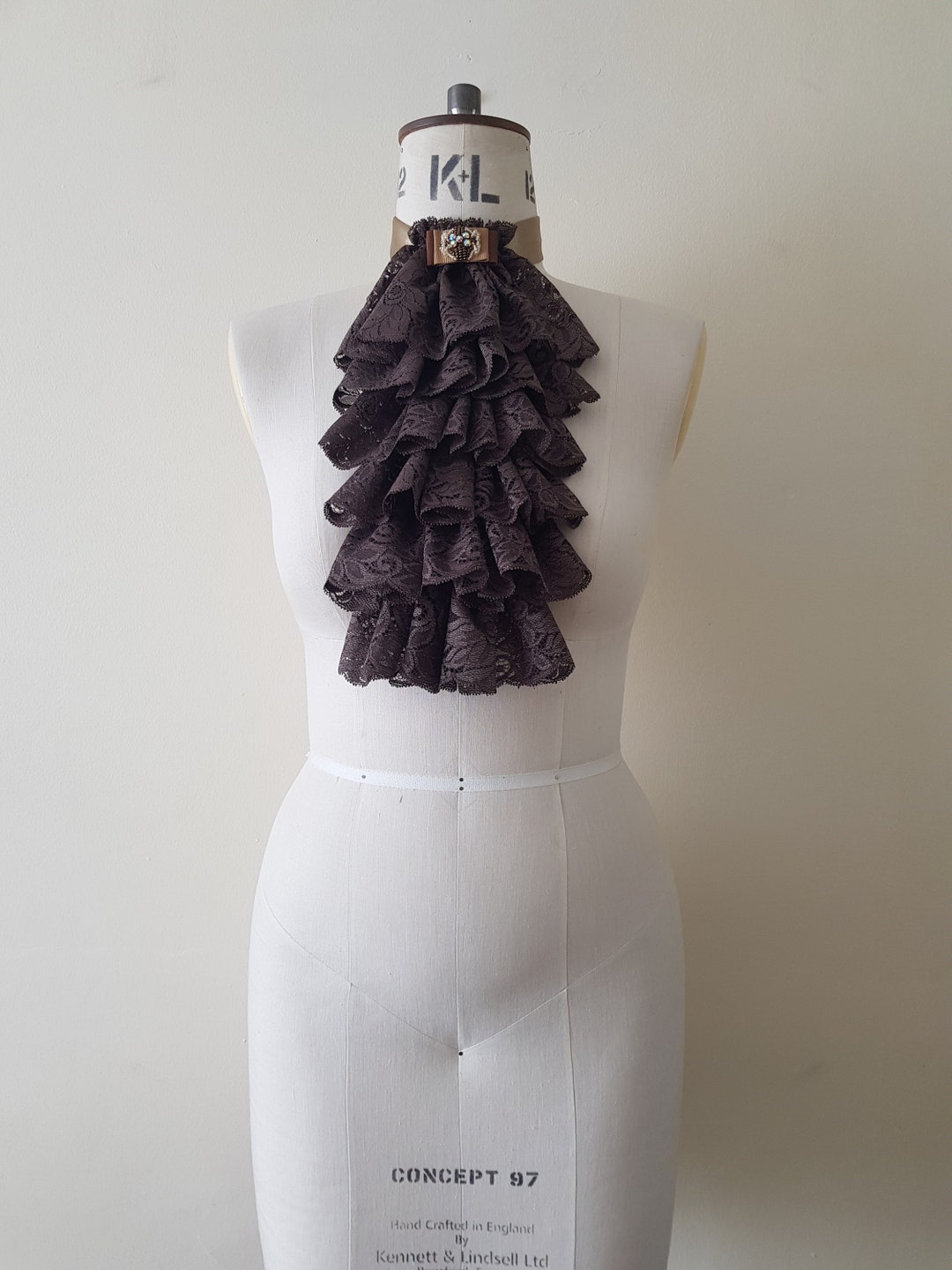 Brown Lace Jabot: Historical Cravat Accessory - Etsy