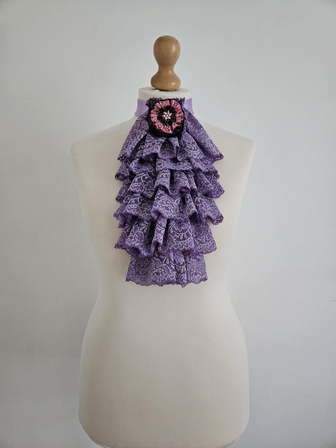 Lavender Lace Jabot, Purple Lace Cravat, Historical Accessory - Etsy