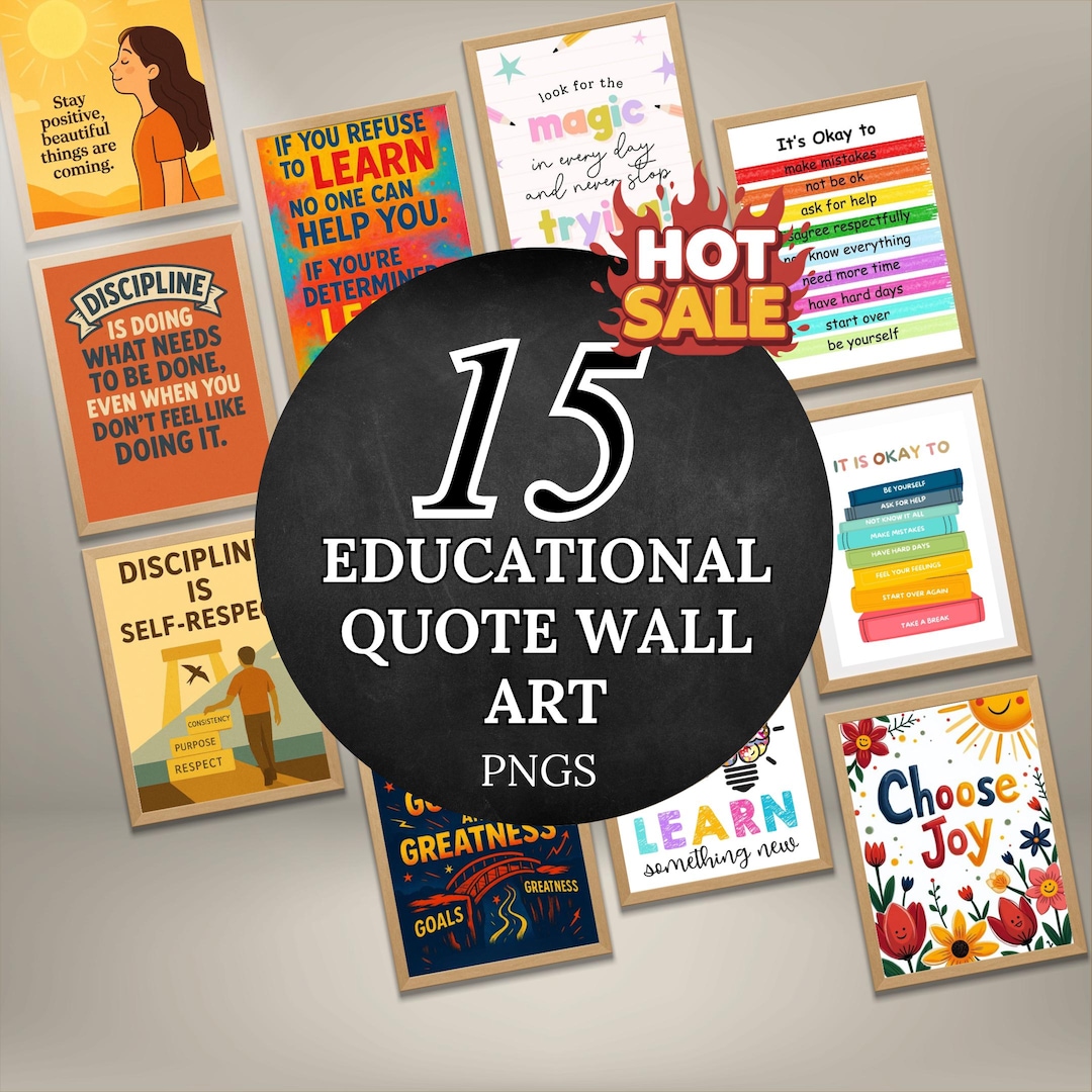 15 Educational Quote Posters: Growth Mindset Classroom Wall Art (PDF ...