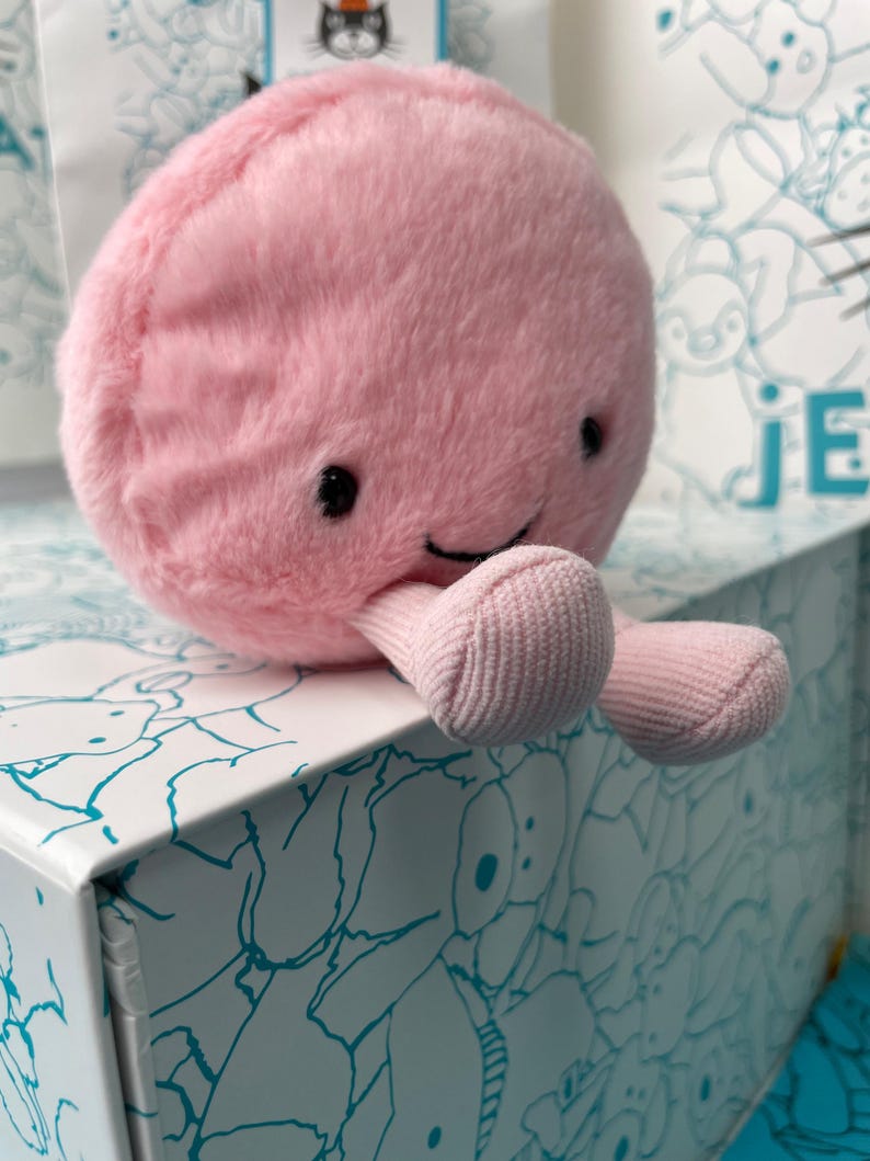 Jellycat Amuseable Pink Macaron Plush Bag Charm | Kawaii Pastry ...