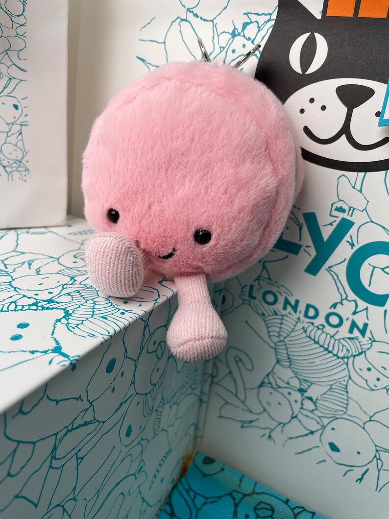 Jellycat Amuseable Pink Macaron Plush Bag Charm | Kawaii Pastry ...