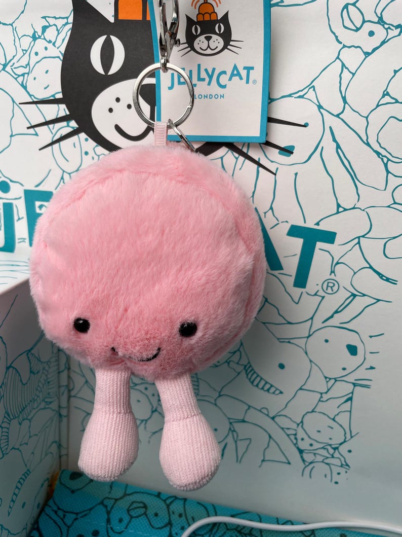 Jellycat Amuseable Pink Macaron Plush Bag Charm | Kawaii Pastry ...