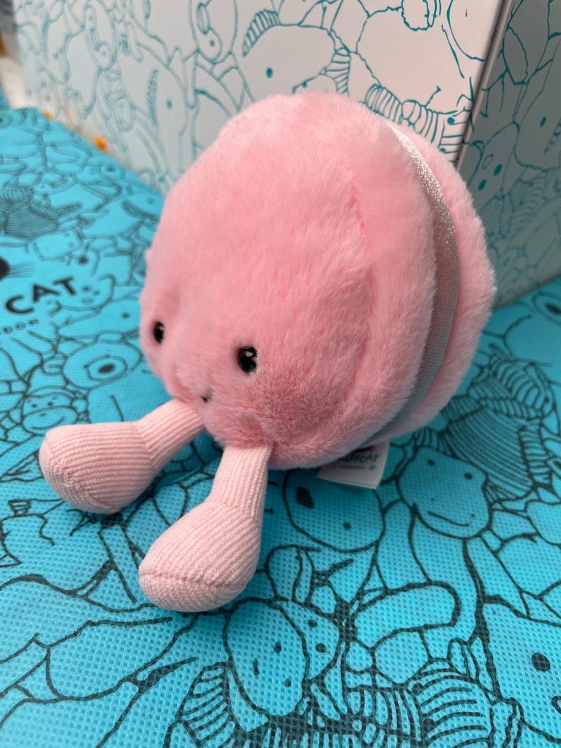 Jellycat Amuseable Pink Macaron Plush Bag Charm | Kawaii Pastry ...
