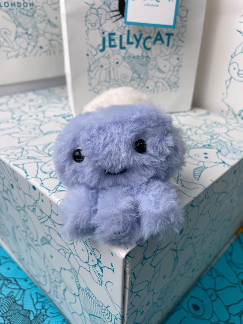Jellycat Fluffy Jellyfish Plush | Light Purple Blue Ocean Animal Toy ...