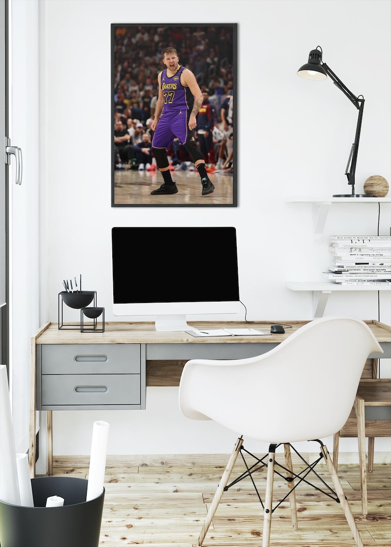 Luka Doncic Poster, NBA Basketball Wall Art, Sports Action Print ...