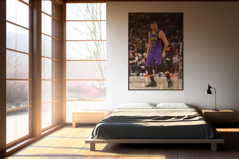 Luka Doncic Poster, NBA Basketball Wall Art, Sports Action Print ...