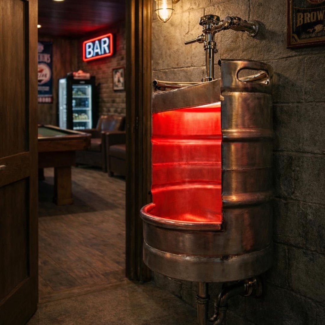 Stainless Steel Keg Urinal | Custom Beer Tap Handle Bar Decor - Etsy