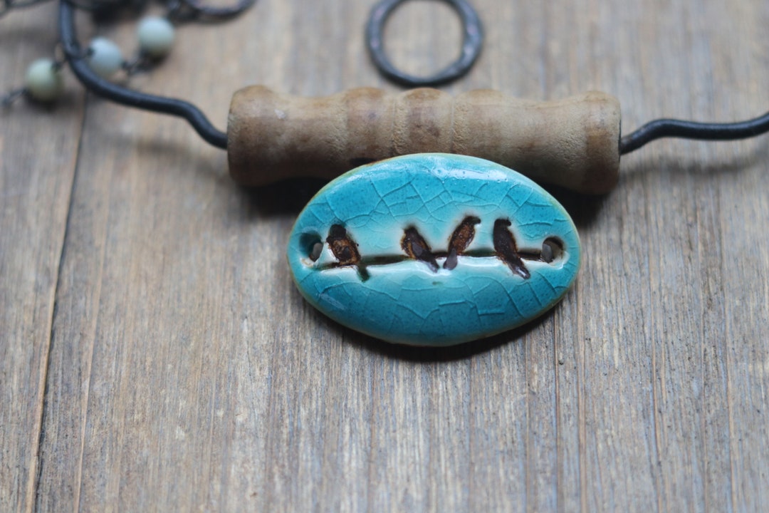 Pottery Bird on a Wire Rustic Earthy Funky Essential Oil Diffuser on ...