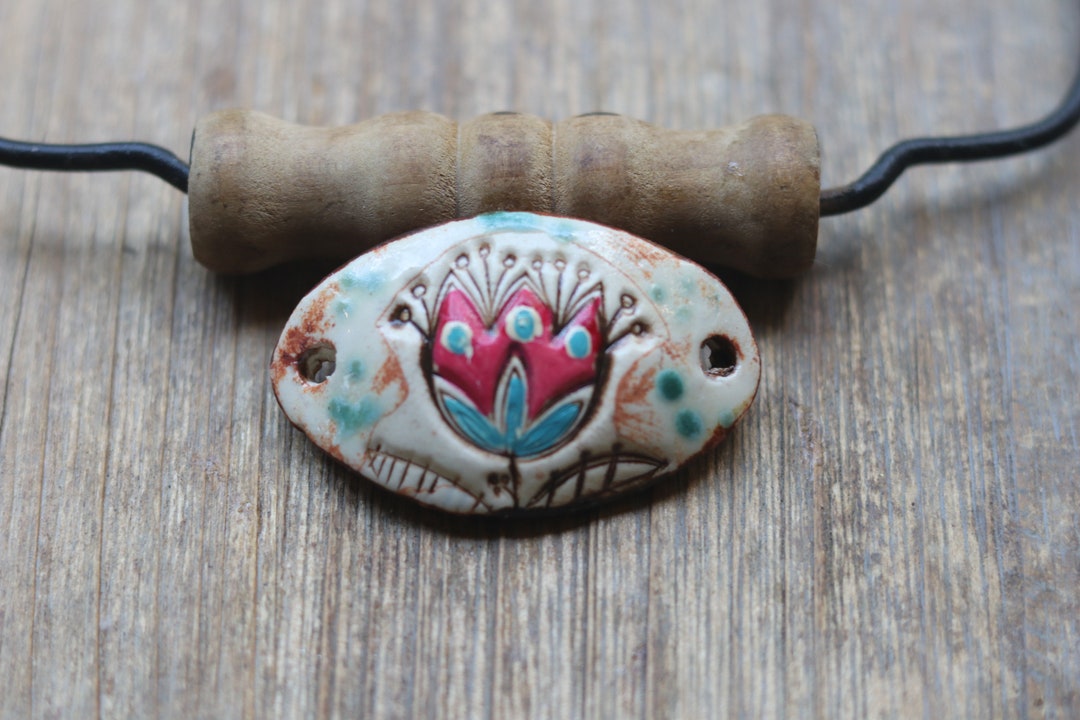 Tulip Bracelet Connector Rustic Artisan Handmade Pottery - Etsy