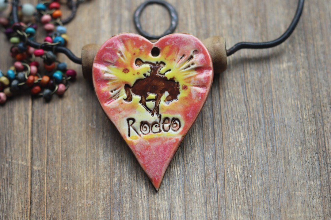 Cowgirl Heart Pendant Rodeo Horse Western Herat Pendant - Etsy