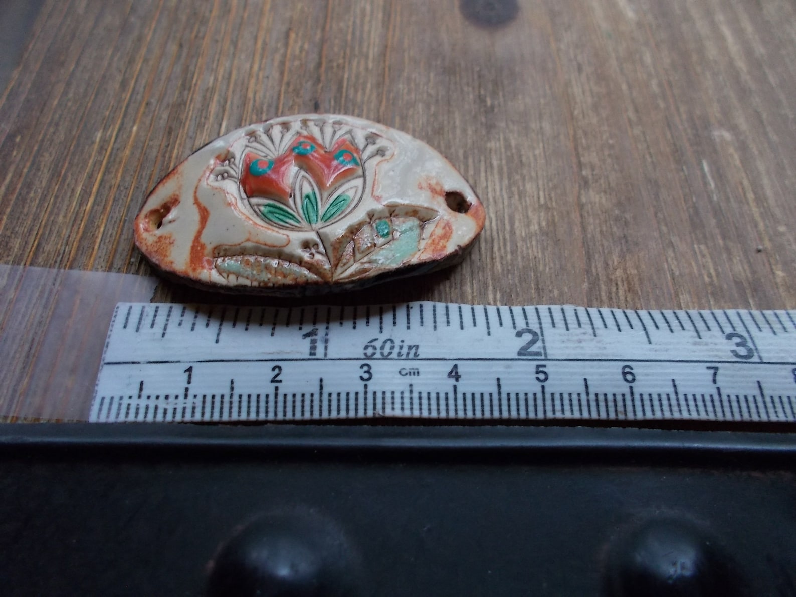 Ceramic Bracelet Connector Tulip Flower Rustic Earthy Funky Handmade ...