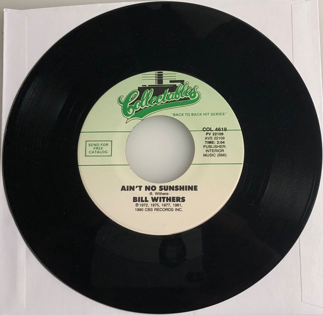 Bill Withers / Ain't No Sunshine & Use Me / 45rpm / Mint - Etsy Denmark