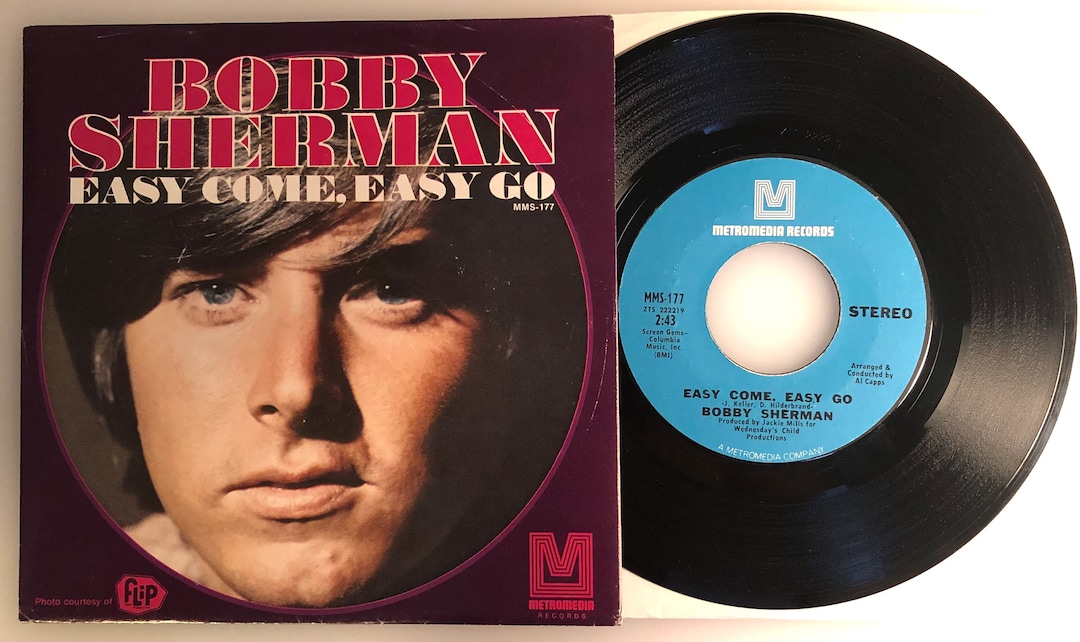 Bobby Sherman / Easy Come, Easy Go / Original 1970 45 & PS / NM+ - Etsy