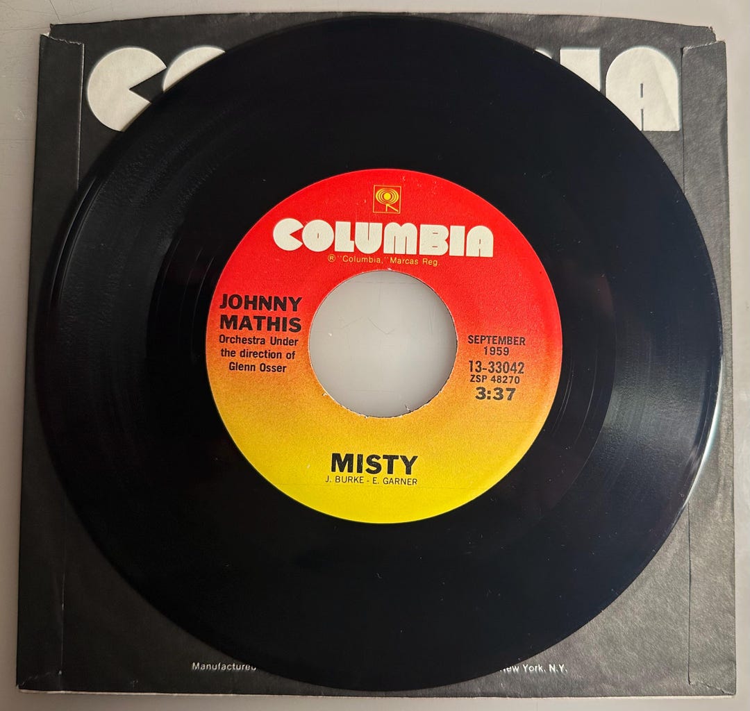 Johnny Mathis / Misty & Maria / 45rpm / NM - Etsy