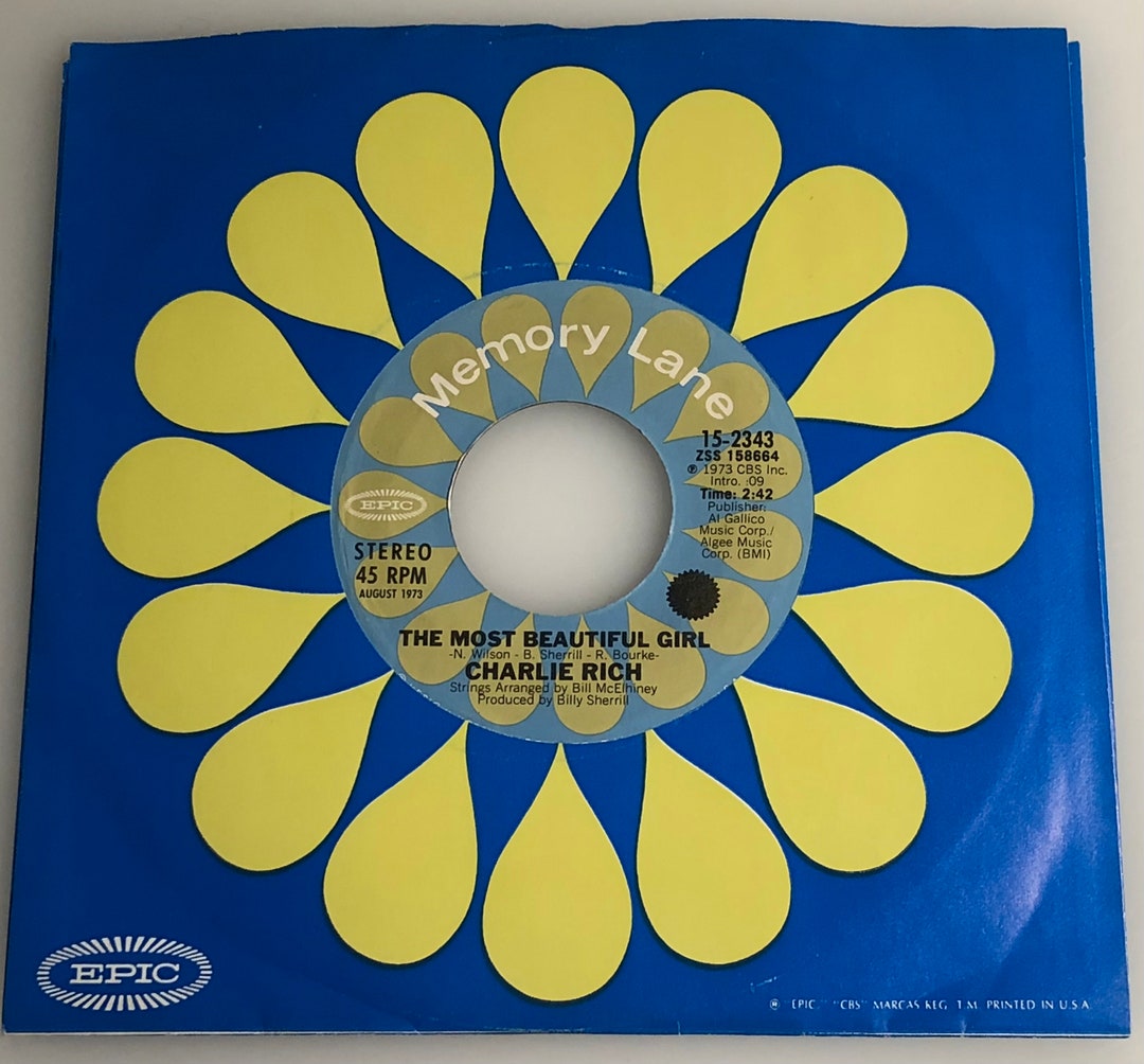Charlie Rich / the Most Beautiful Girl & I Love My Friend / Epic 45 / Mint! - Etsy