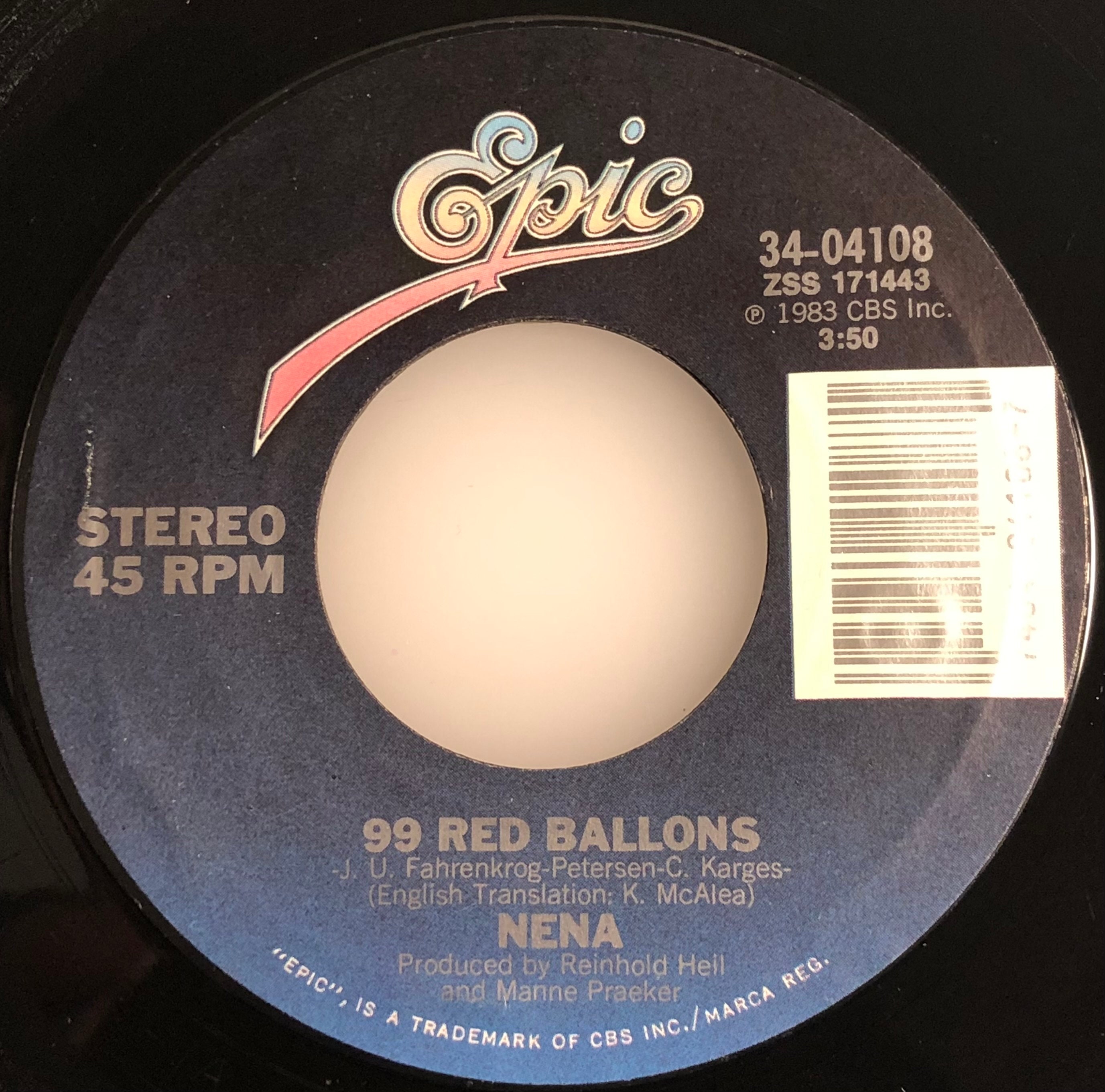 Nena / 99 Red Balloons / Epic 45rpm / NM - Etsy
