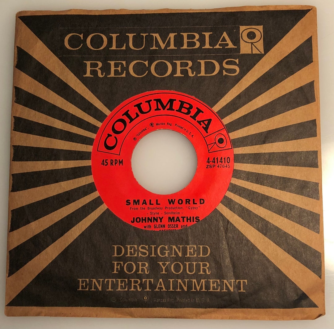 Johnny Mathis / Small World / 1959 Columbia 7" 45rpm / NM - Etsy