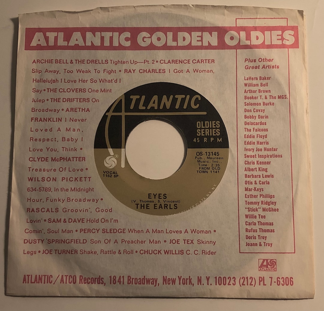 The Earls (larry Chance) / EYES / Atlantic 45rpm / NM+ - Etsy