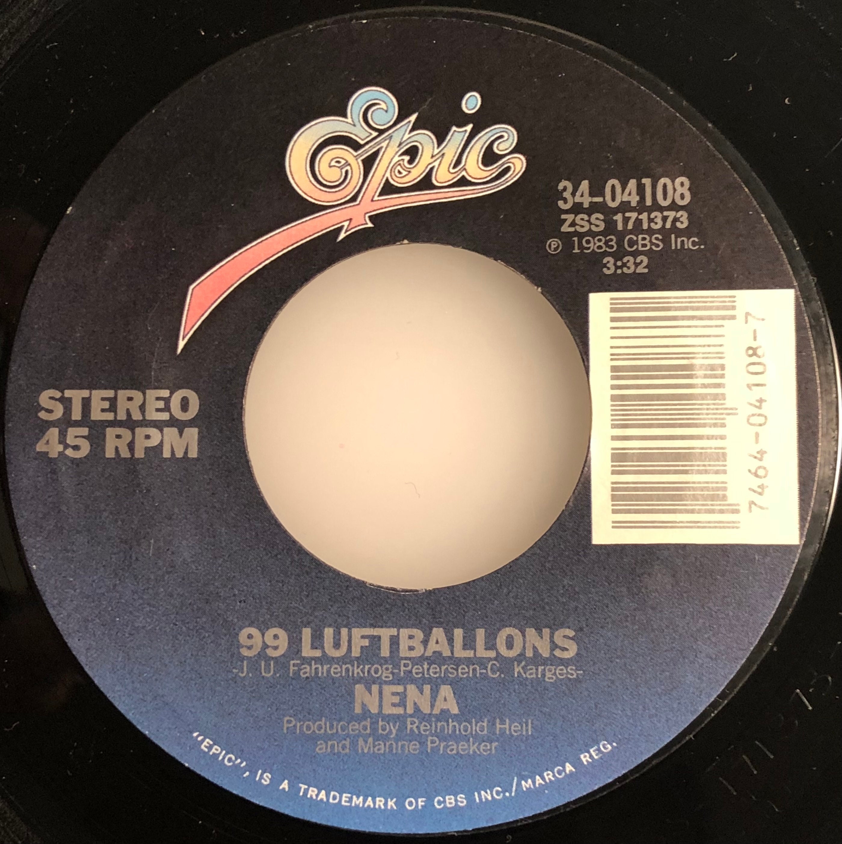 Nena / 99 Red Balloons / Epic 45rpm / NM - Etsy