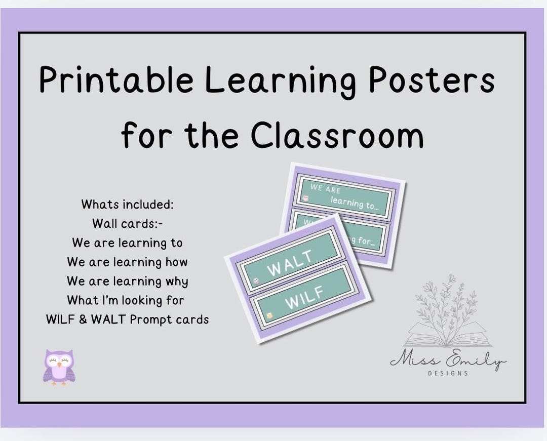 WALT WILF Classroom Posters | Learning Intentions Success Criteria ...