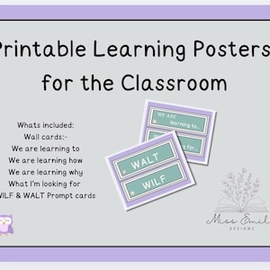 WALT WILF Classroom Posters | Learning Intentions Success Criteria ...