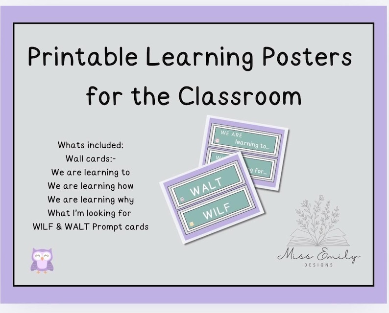 WALT WILF Classroom Posters | Learning Intentions Success Criteria ...