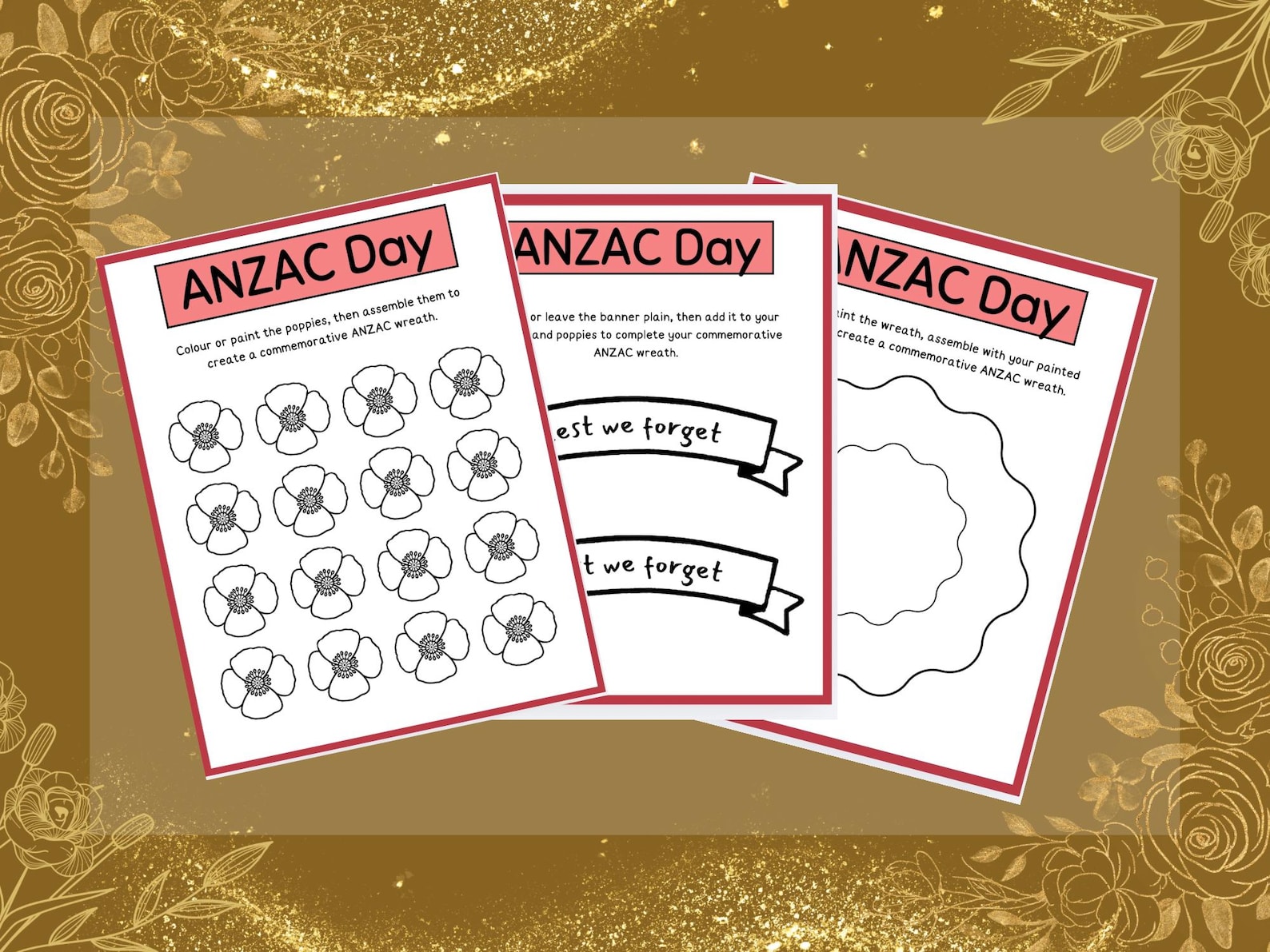 ANZAC Day Poppy Craft Activity Pack | Remembrance Day Printable ...