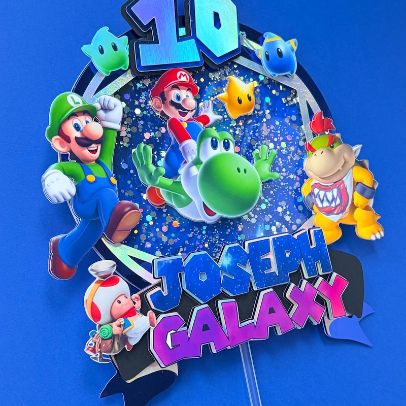 Mario Galaxy Birthday Cake Topper - Etsy