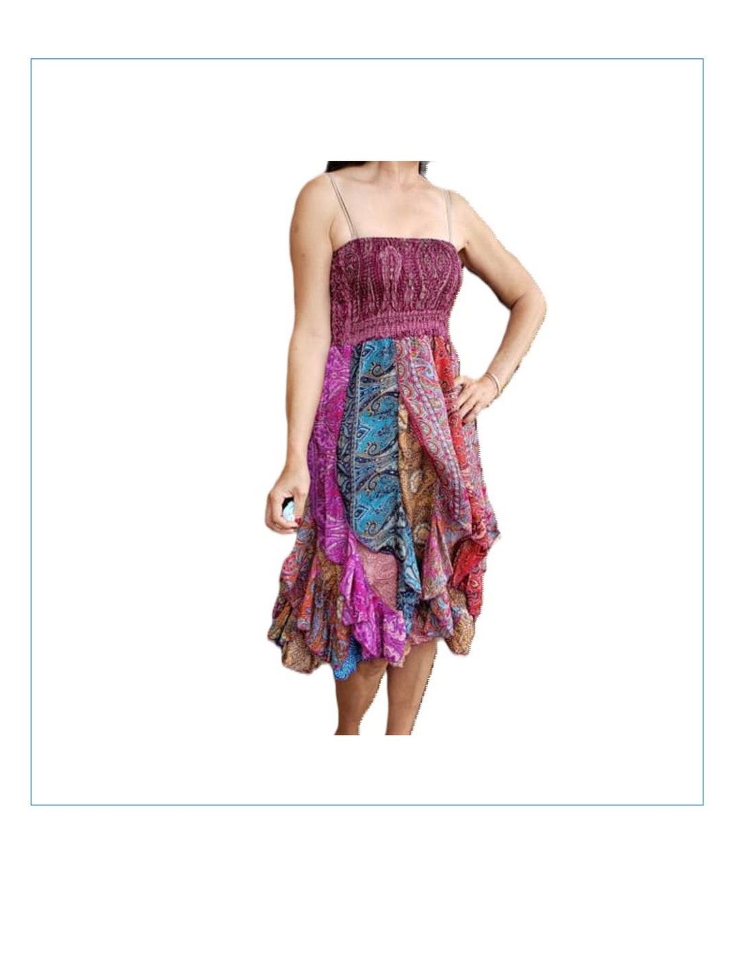 TULIP Frilly Funky Hippie Gypsy Fairy Pixie Silky Layered Tube Top ...