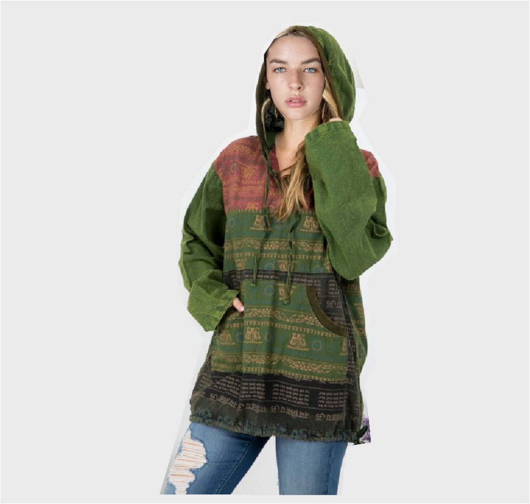 BUDDY Patchwork Hippie Cotton Funky Hoodie Unisex - Etsy