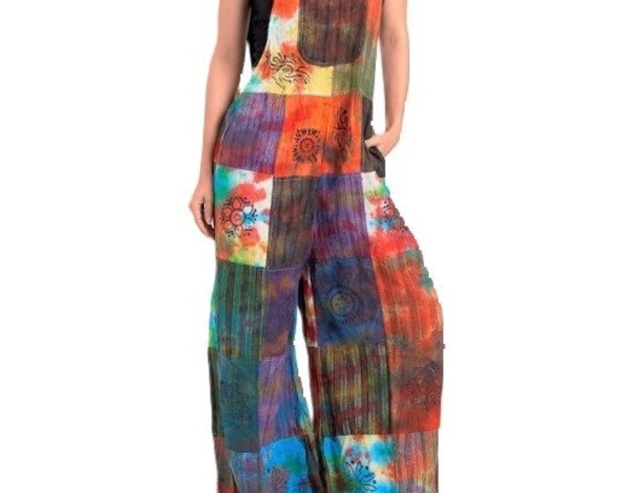DONOVAN Low Crotch Overalls Patchwork Unisex Hippie Jumpsuit - Etsy