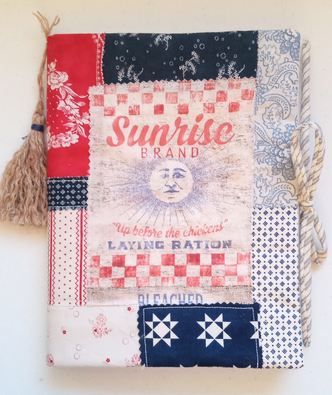 Handmade Fabric Collage Notebook Cover - Etsy