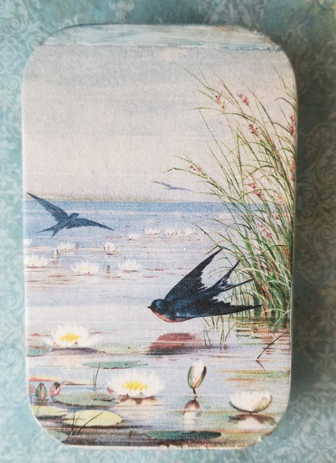 Decorated Tin Box, Keepsake Gift Jewelry Box - Etsy