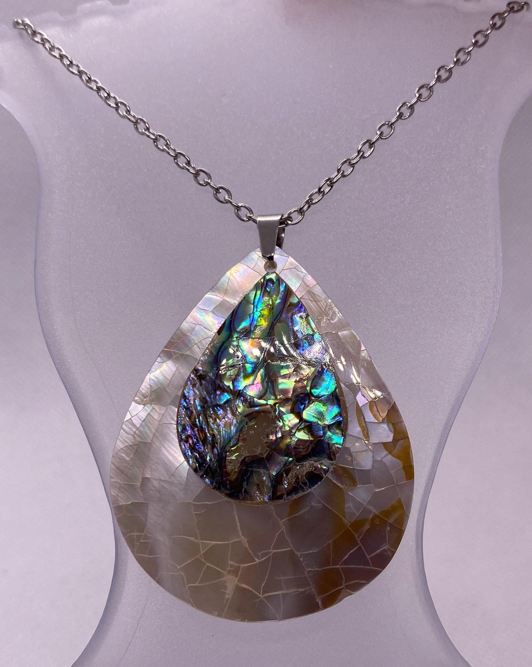 Natural Abalone Shell Pendant Necklace I Mother of Pearl Shell With ...