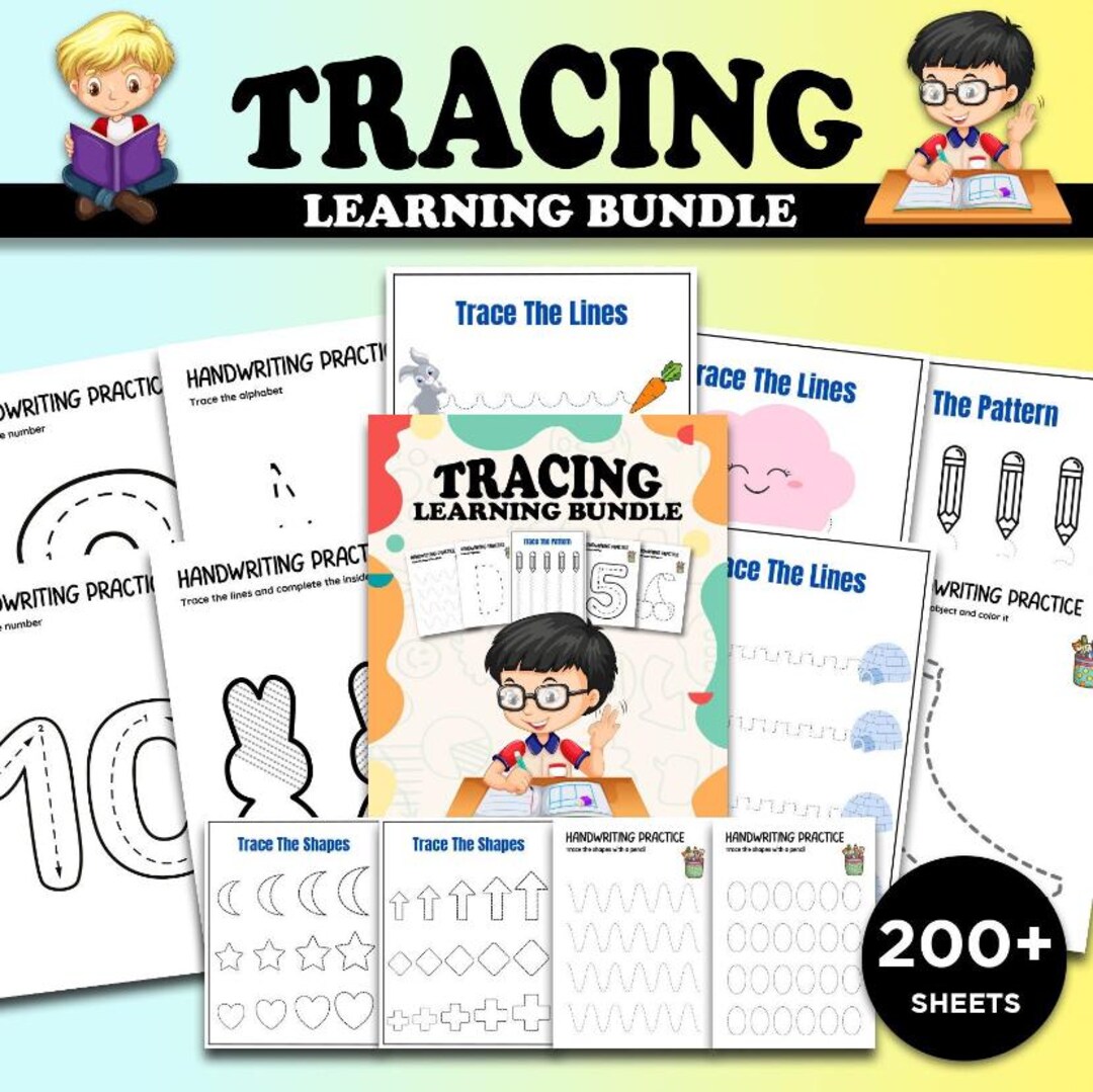 Tracing Learning Bundle, Kids Handwriting Practice, Preschool ...