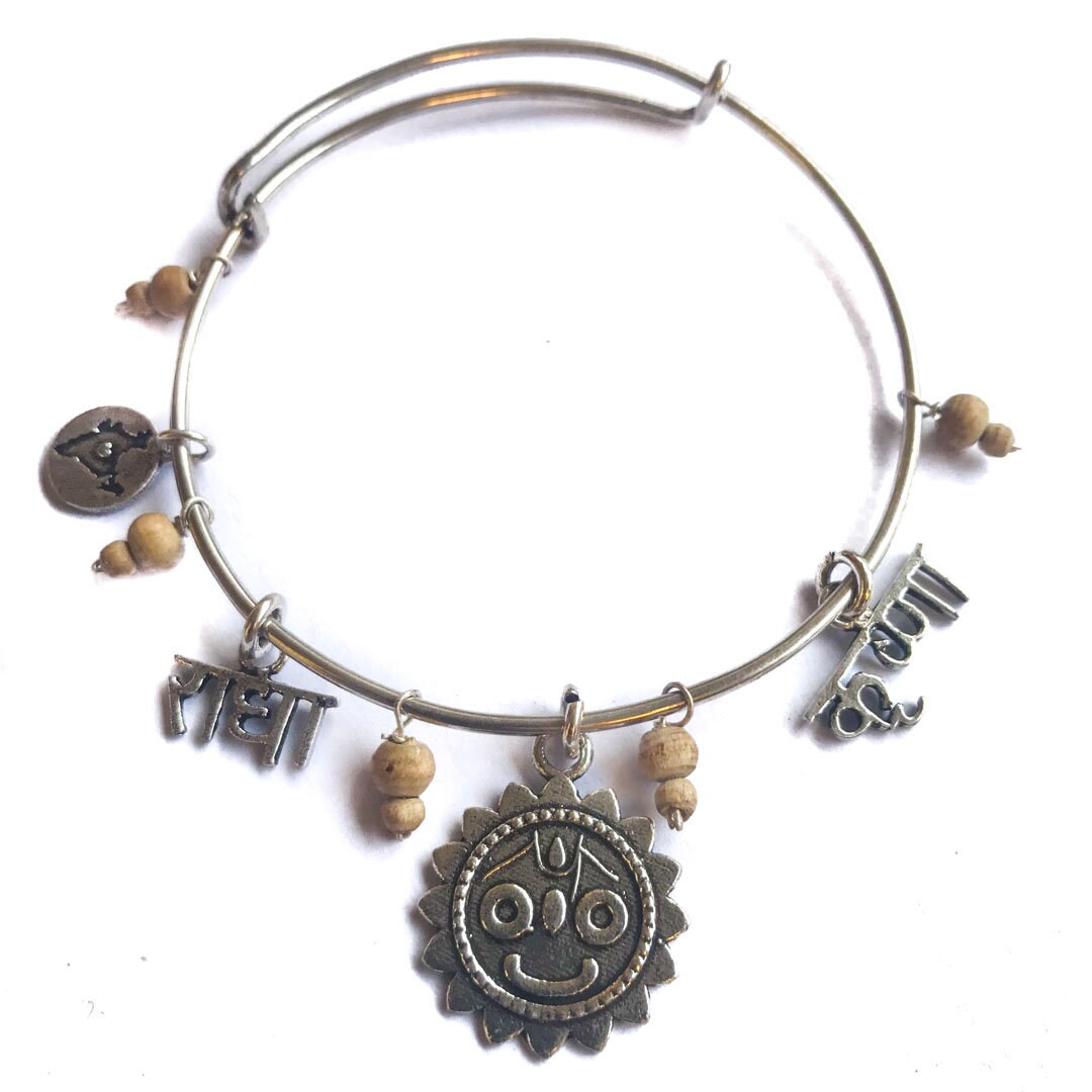 New Sterling Silver Radha Krishna Tulsi Bracelet Bangle by IndiOdyssey Exclusive