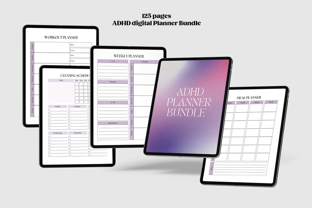 Mega ADHD Planner BUNDLE Printable – Neurodivergent Daily Weekly ...