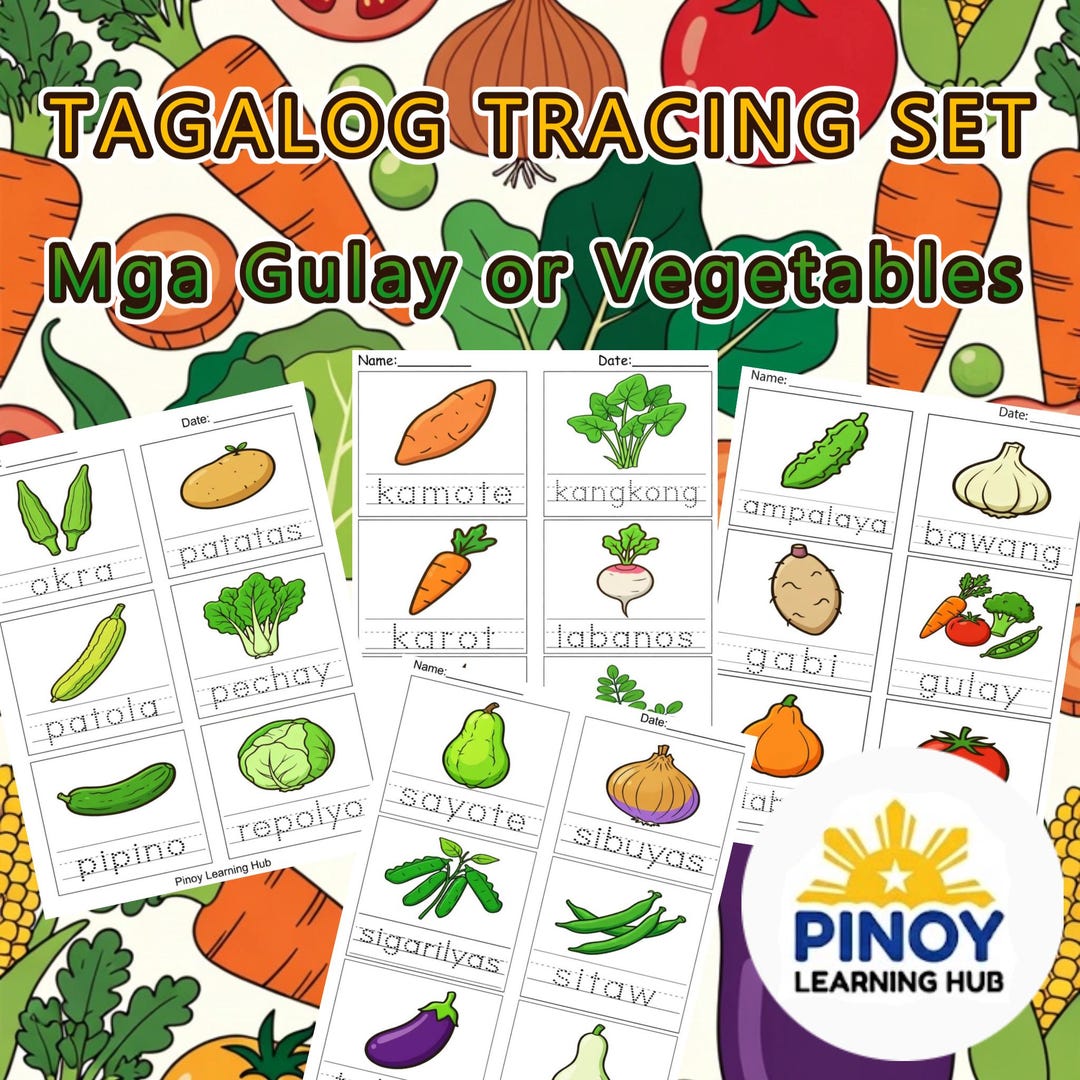 Tagalog Mga Gulay Worksheets | Filipino Vegetables Tracing PDF ...