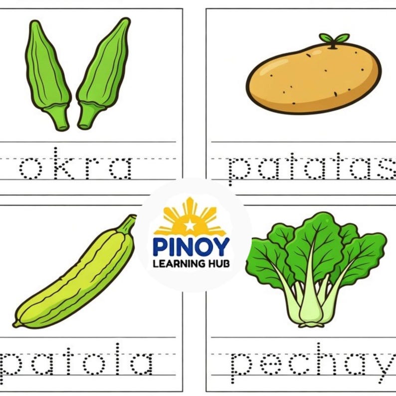 Tagalog Mga Gulay Worksheets | Filipino Vegetables Tracing PDF ...