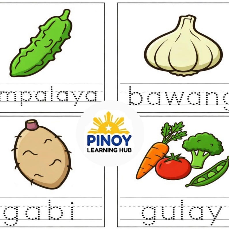Tagalog Mga Gulay Worksheets | Filipino Vegetables Tracing PDF ...