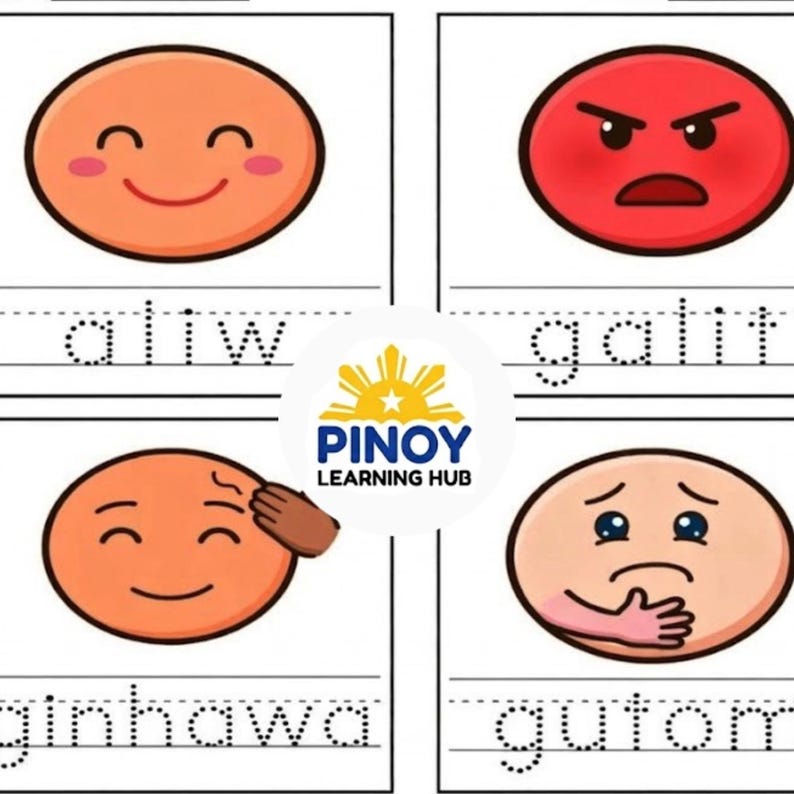 Tagalog Mga Emosyon Worksheets | Filipino Emotions Feelings Tracing PDF ...