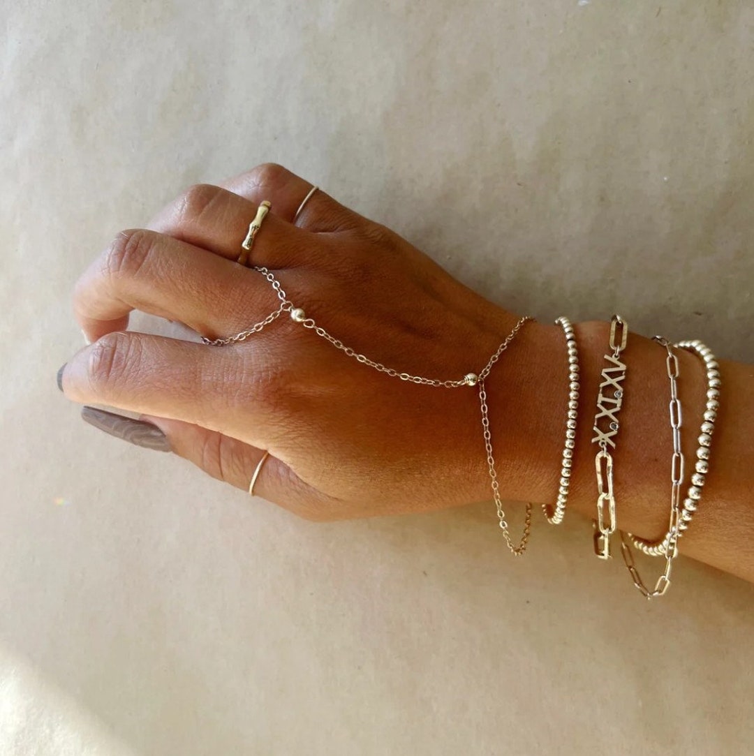 Gold Filled Hand Drape Bracelet - Etsy