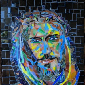 The Color of My Faith - Portrait of Jesus - Mosaic - Etsy