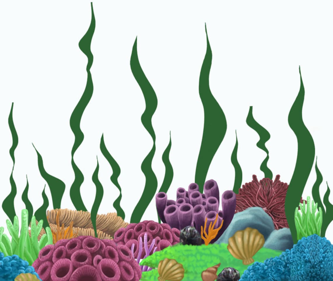 Coral Seaweed Wall Decals Undersea Ocean Wall Stickers for | Etsy