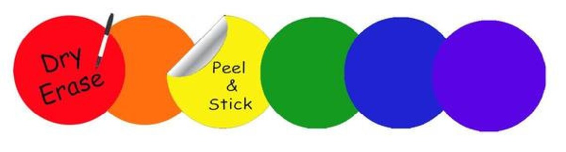 Rainbow Dot Dry Erase Wall Decals - Etsy